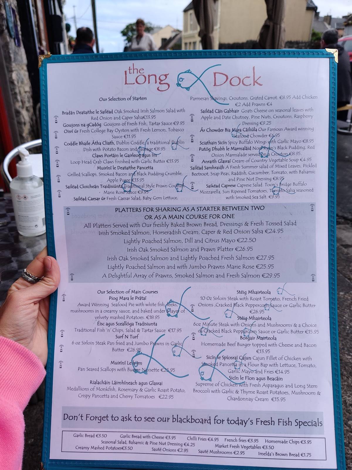 Menu at The Long Dock Pub and Restaurant, Carrigaholt