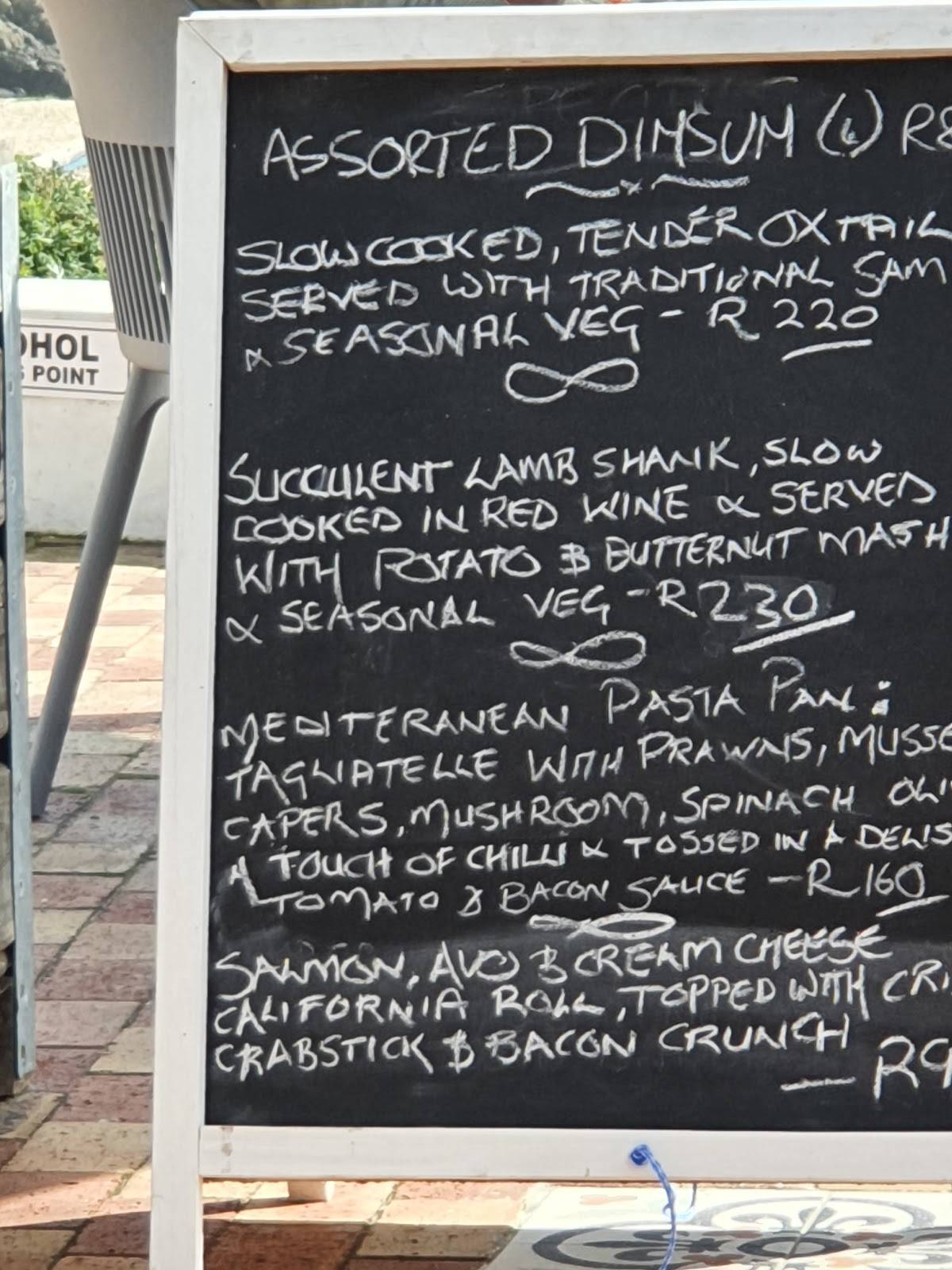 Menu at The Melkbos Kitchen restaurant, Cape Town