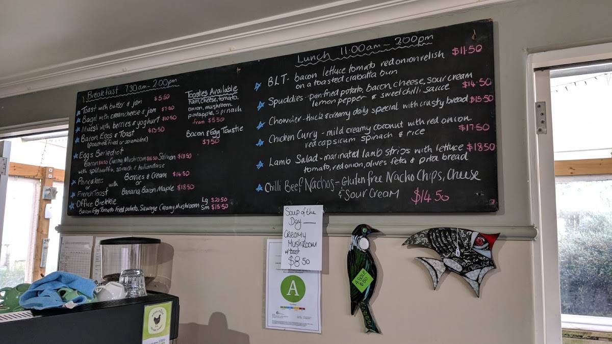 Menu at The Office Cafe, Maungatapere