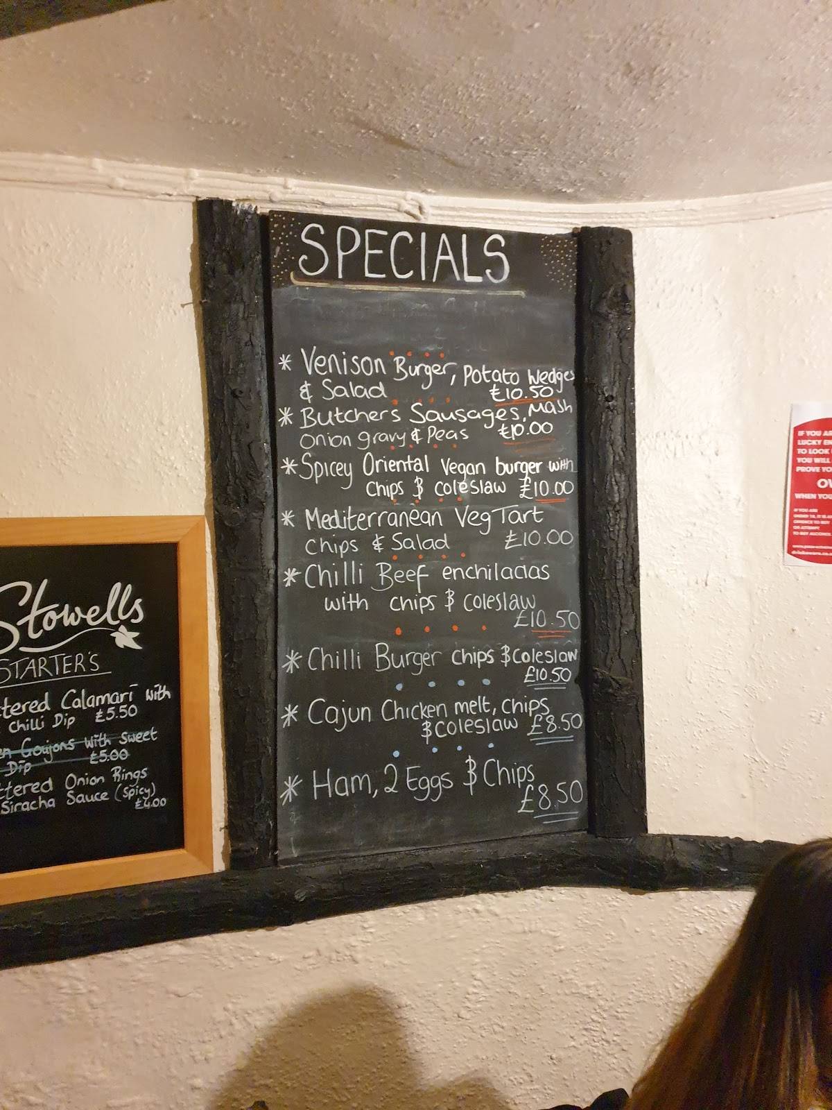 Menu at The Royal Oak pub & bar, Porlock