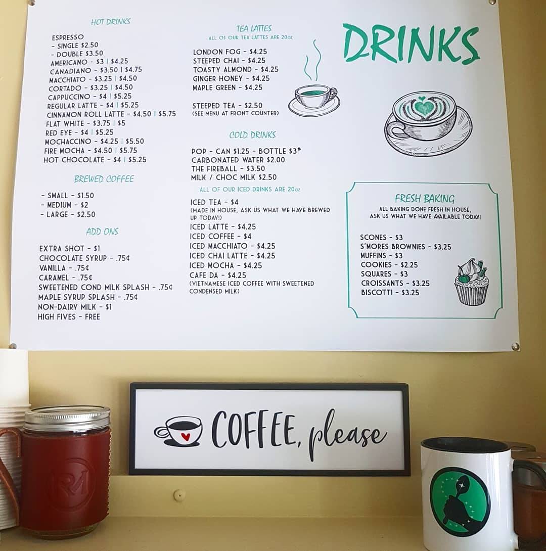 Menu at The Soup Witch cafe, Sault Ste. Marie