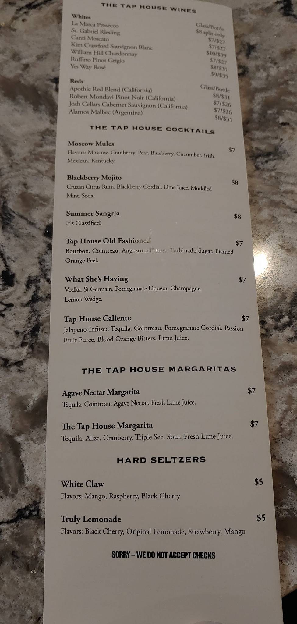 Menu at The Tap House West End pub & bar, Rochester