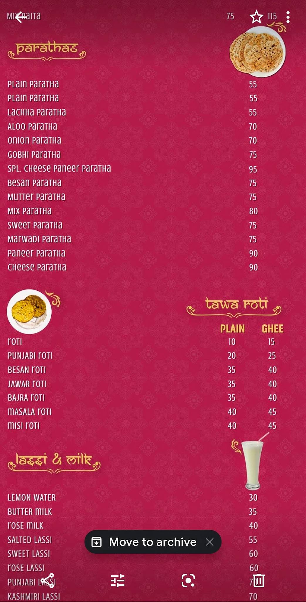 Menu at The Taste of Rajasthan, Hyderabad, Taste of Rajasthan