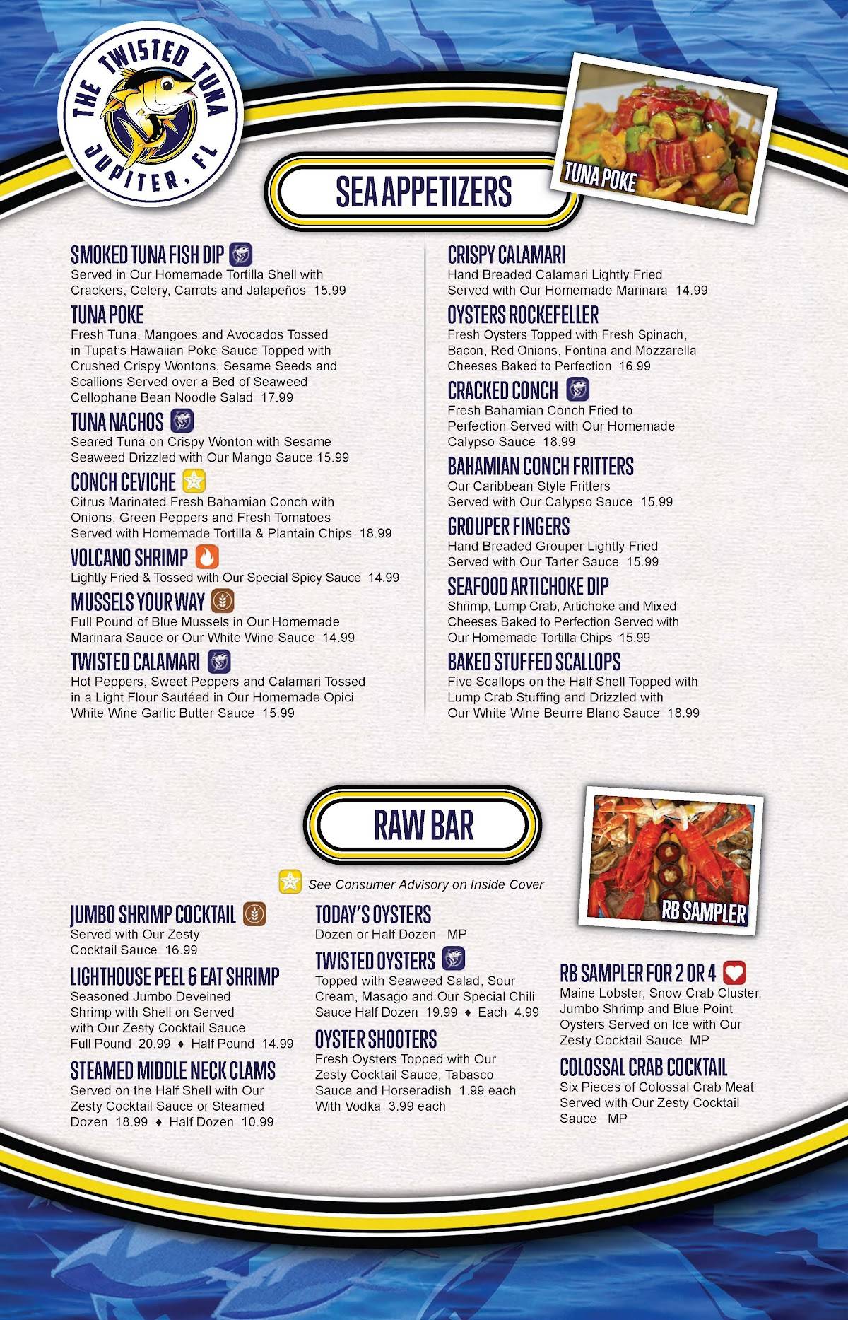 Menu at The Twisted Tuna - Jupiter FL restaurant, Jupiter