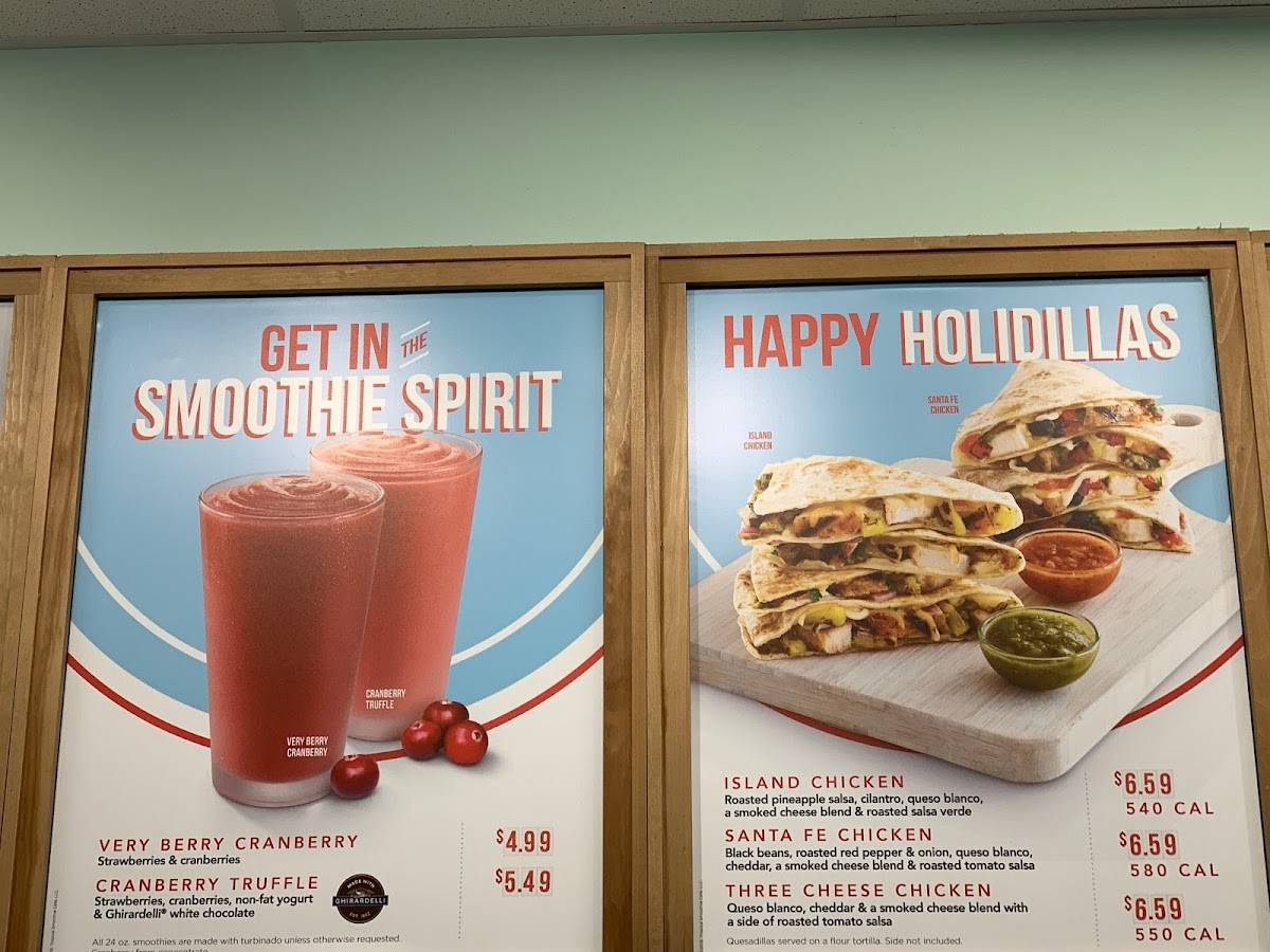 Menu at Tropical Smoothie Cafe, Laurel, 927 Washington Blvd