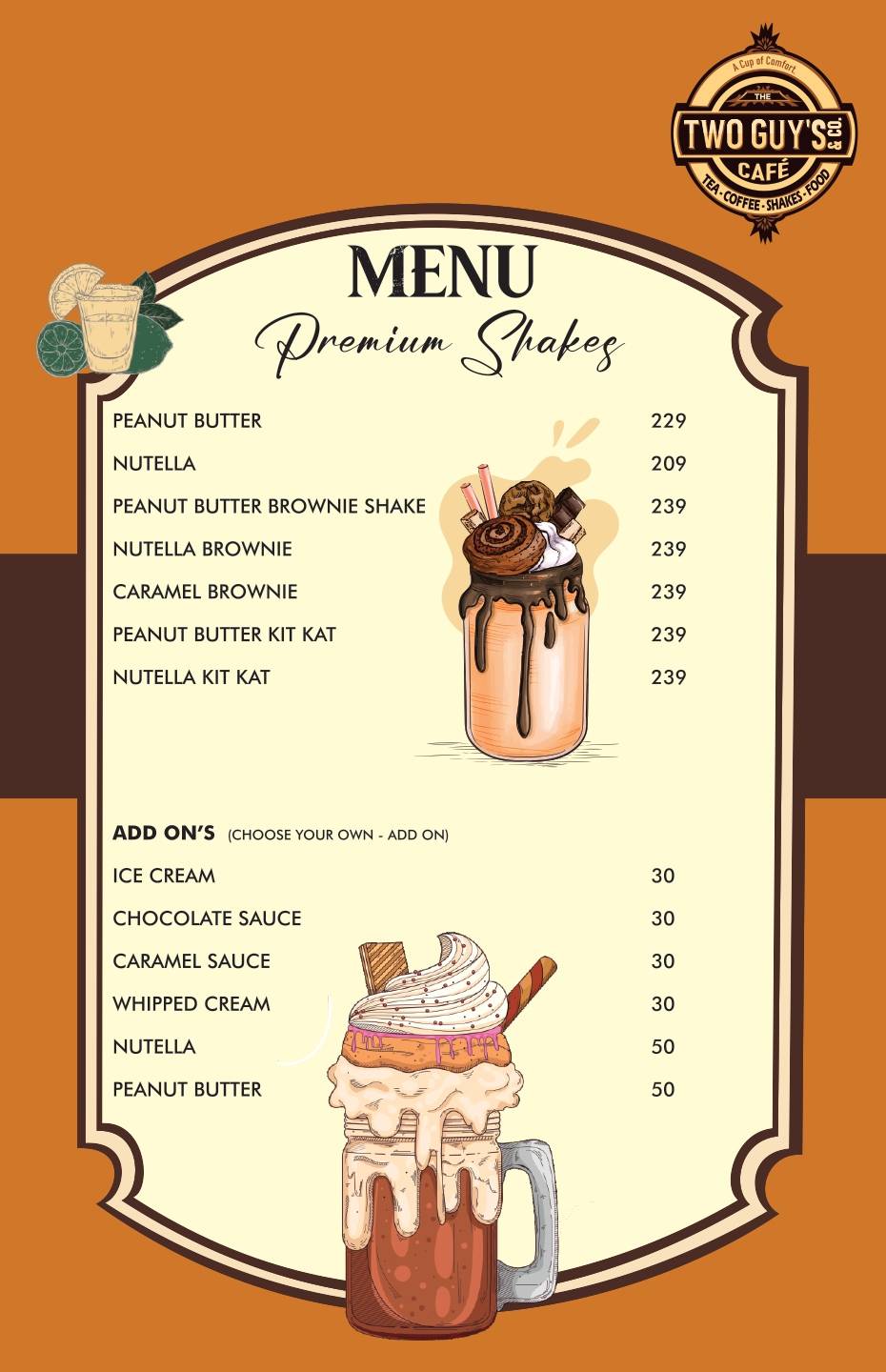 Menu at Two Guys & Co Cafe, Hyderabad