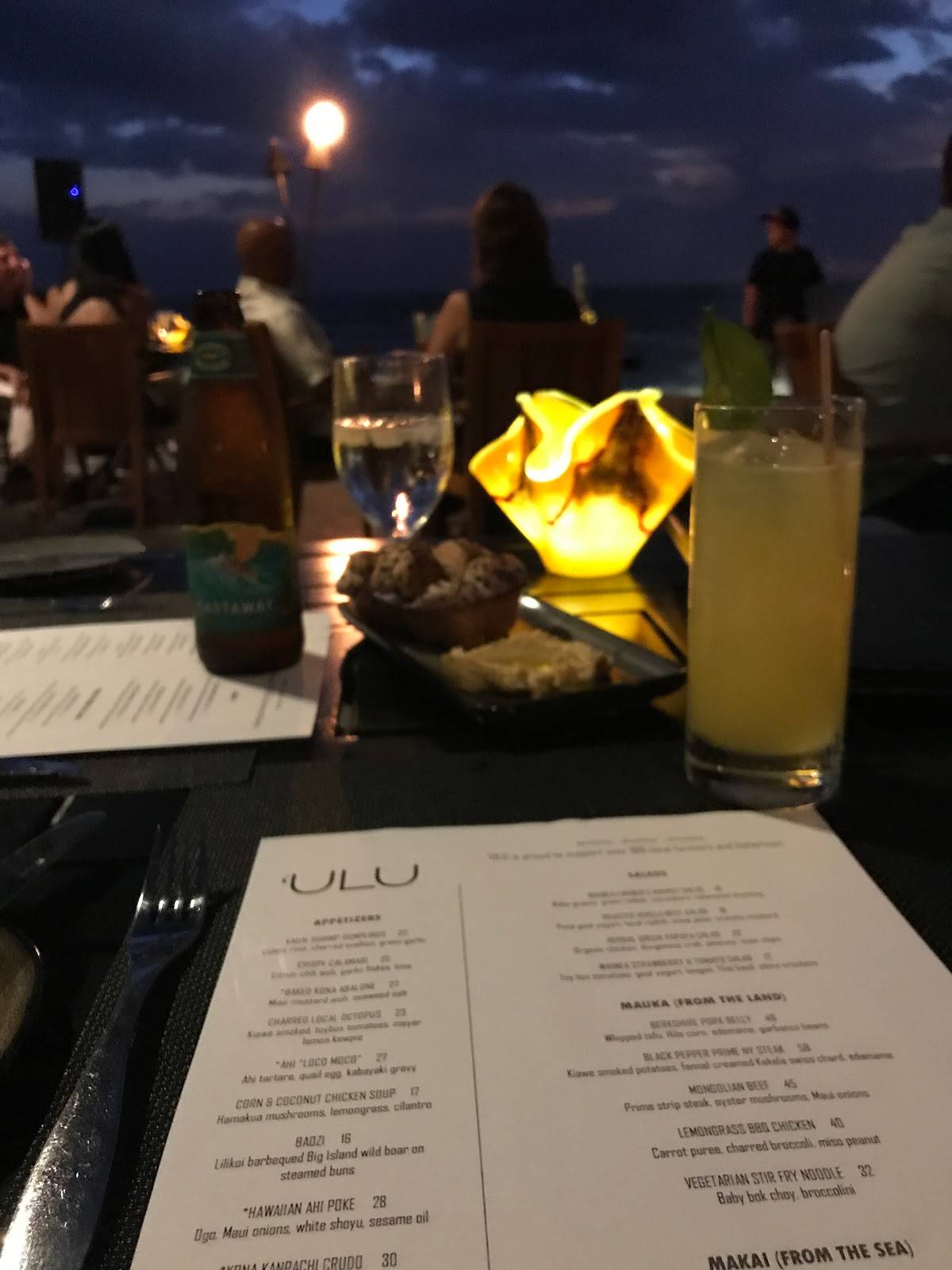 Menu at ULU Ocean Grill restaurant, Kalaoa