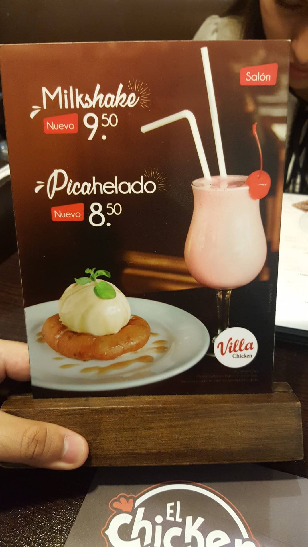 Carta del restaurante Villa Chicken, San Miguel, Av. La Mar 2251