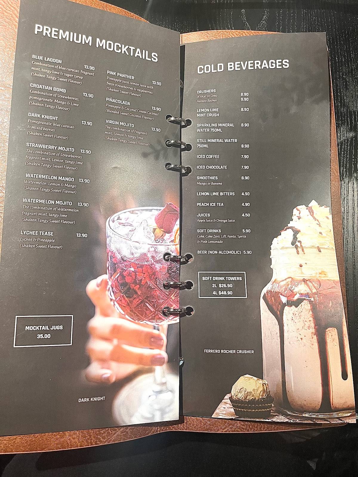 Menu at Volcanos Steakhouse Parramatta, Parramatta, 311-313 Church St