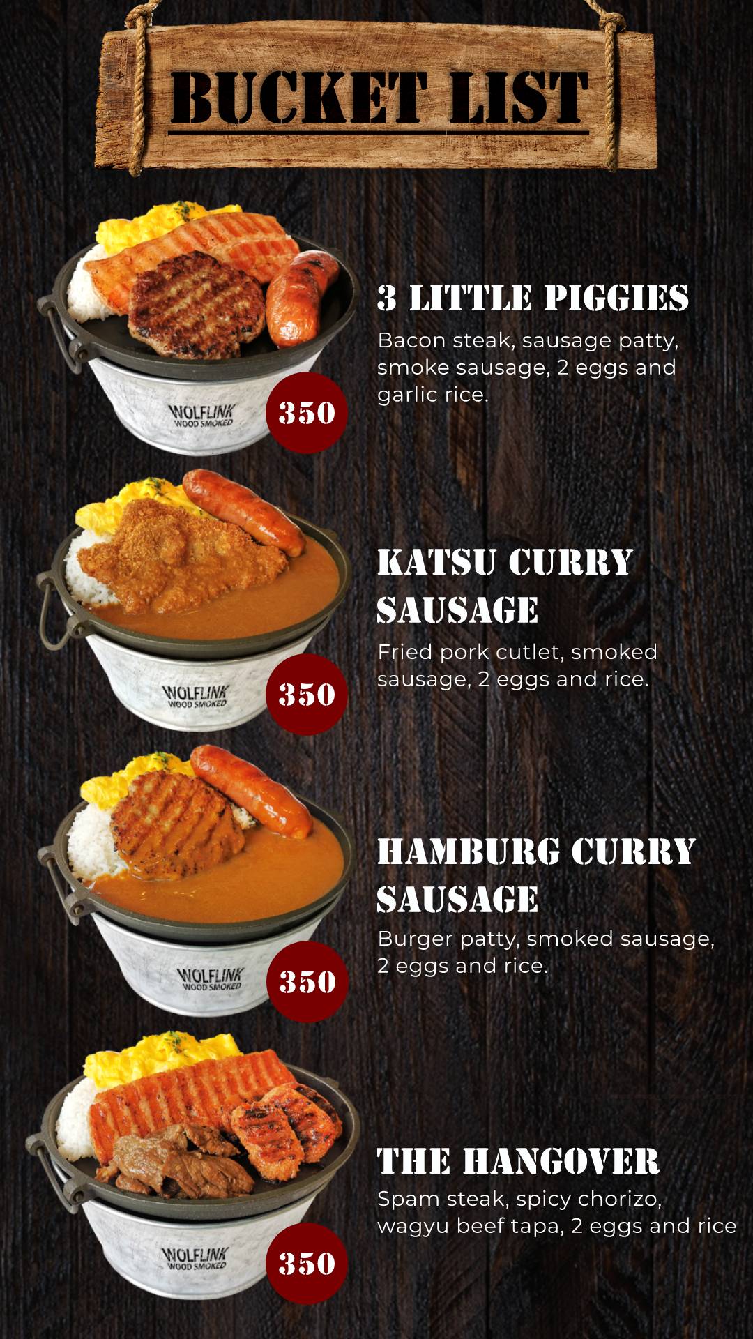 Menu at WOLFLINK ARTISAN MEAT restaurant, Cebu City