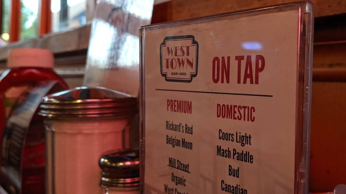 Menu at West Town Bar & Grill, Hamilton