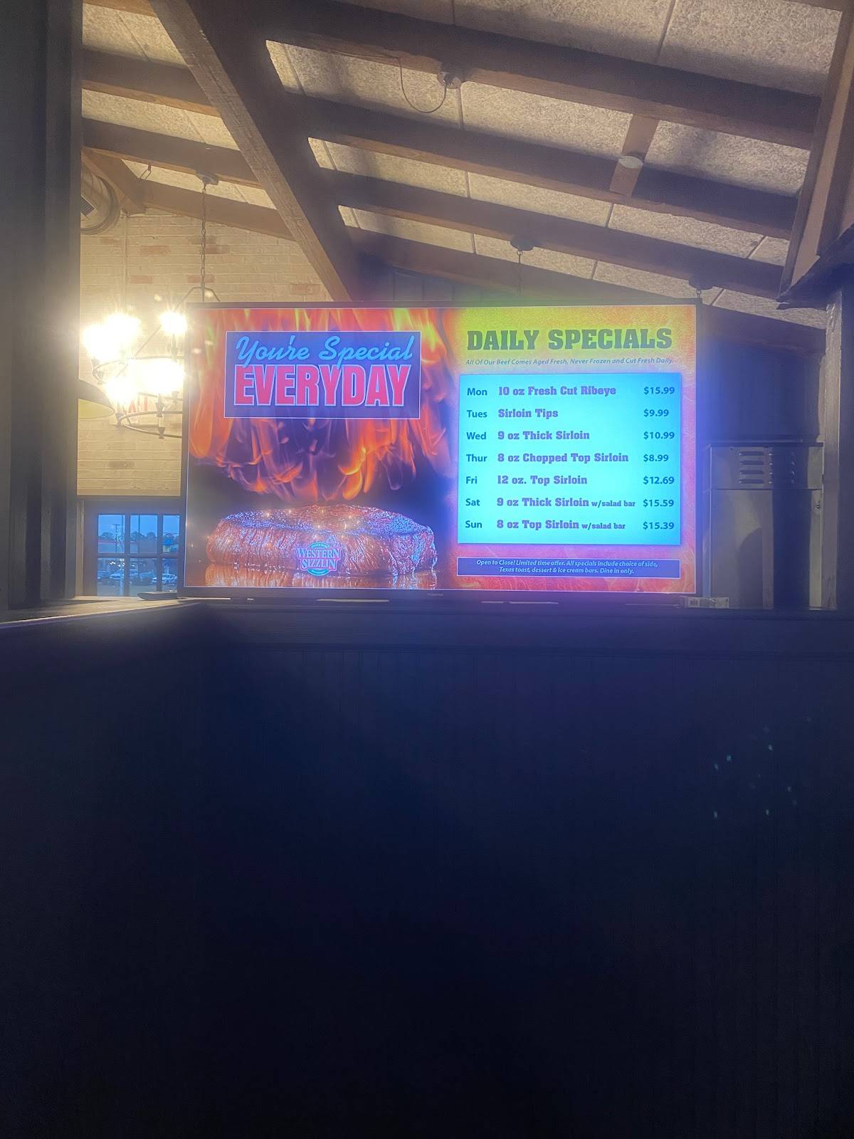 Menu at Western Sizzlin Steakhouse & Buffet, Florence, David H McLeod Blvd