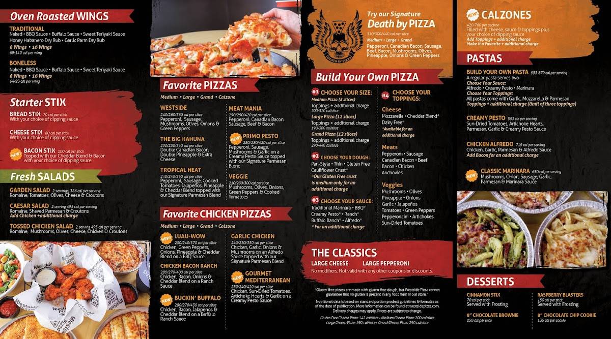 Menu at Westside Pizza pizzeria, Post Falls