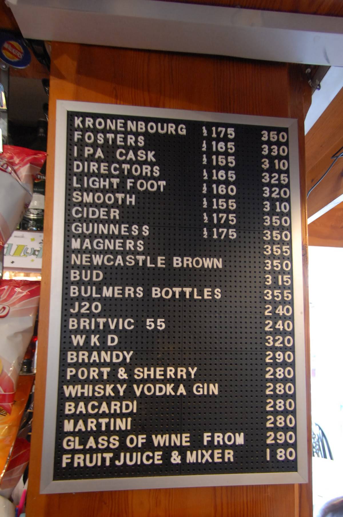 Menu at The Bridge Inn pub & bar, Whitby, High St