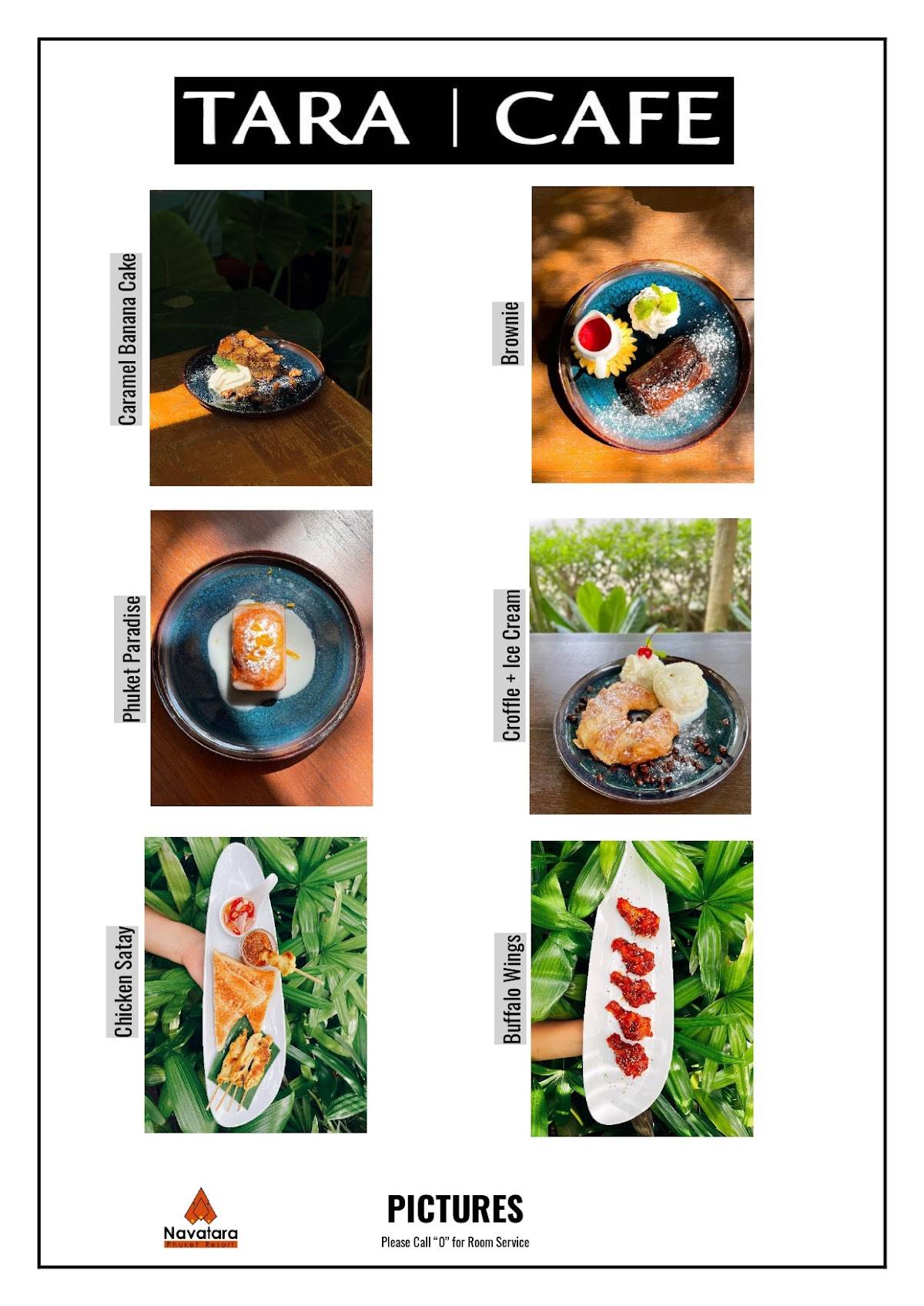Menu at Tara Cafe, Rawai