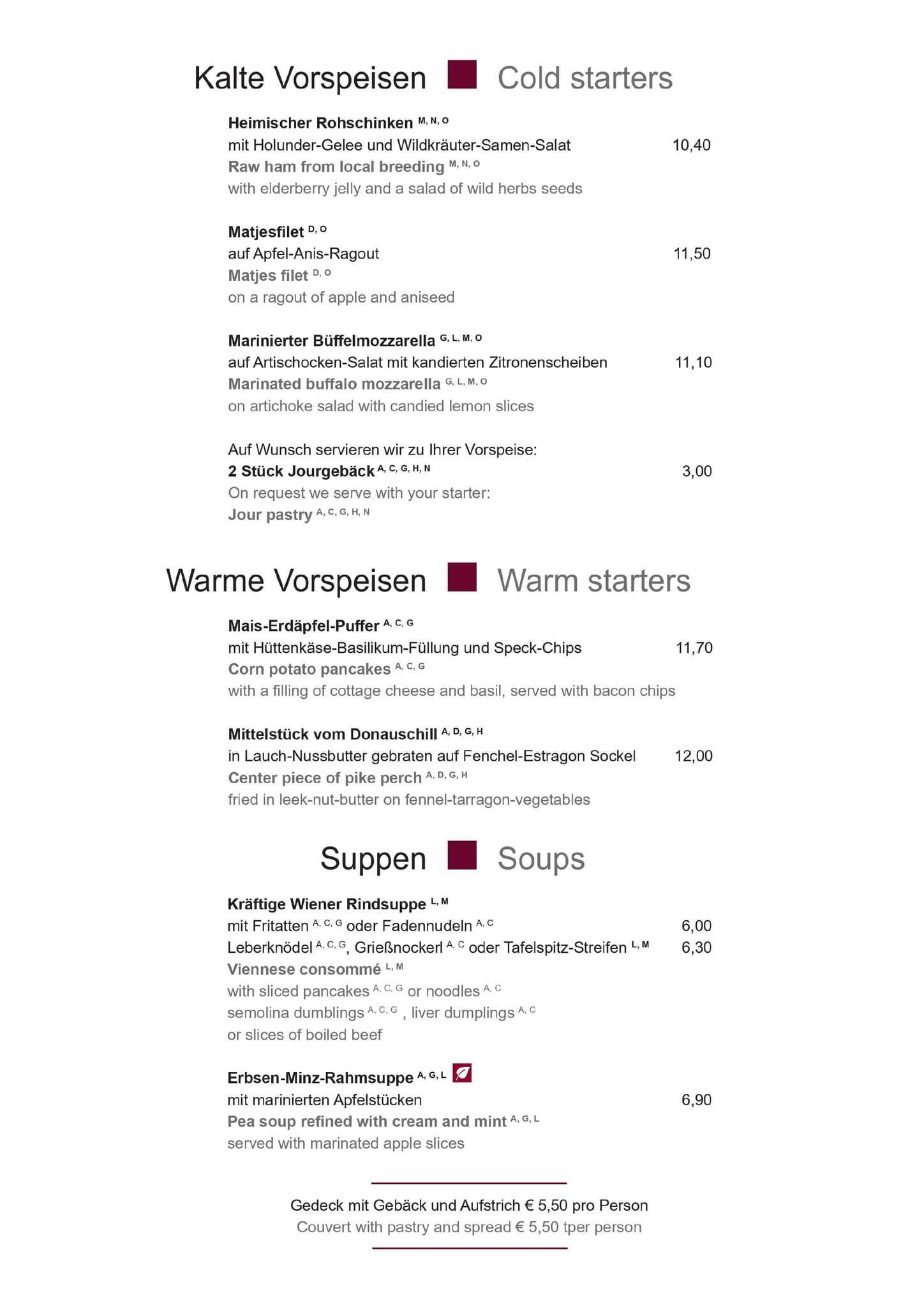 Speisekarte von Wiener Rathauskeller restaurant, Wien, Rathauspl. 1