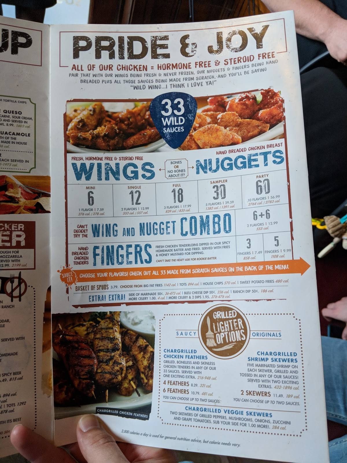 Menu at Wild Wing Cafe, Asheville, 65 Long Shoals Rd