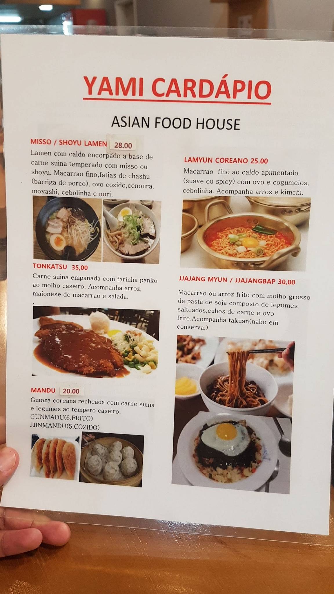 Menu em Yami Asian Food restaurante, Curitiba
