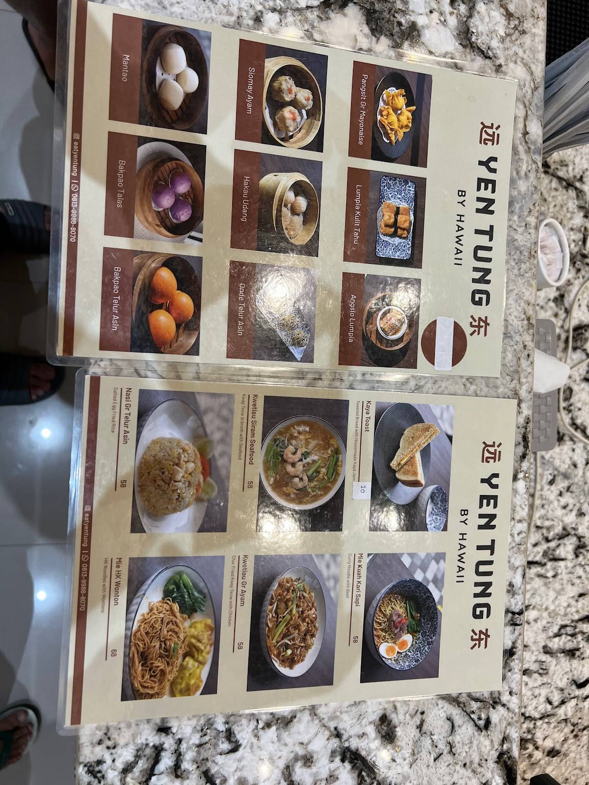 Carta del restaurante Yen Tung - Chinese Dining & Dimsum, Salembaran