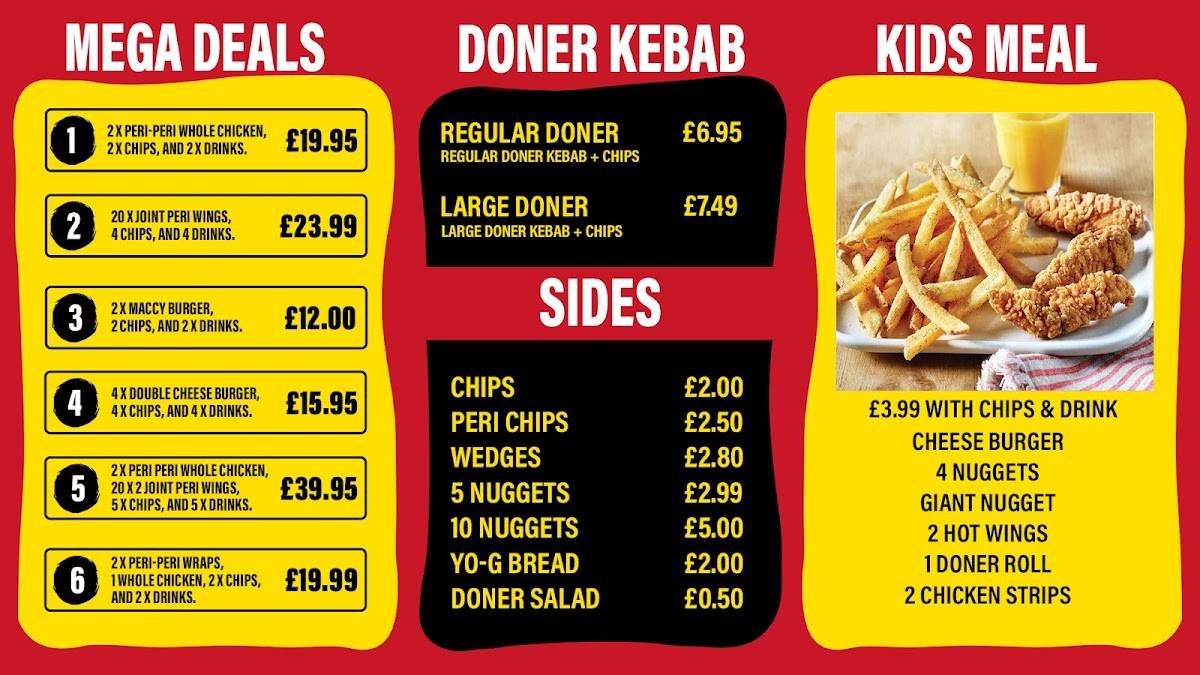 Menu at Yo Grills restaurant, Grays
