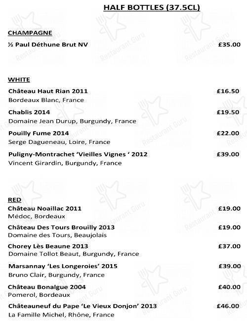 Menu at Otto's French Restaurant London, London
