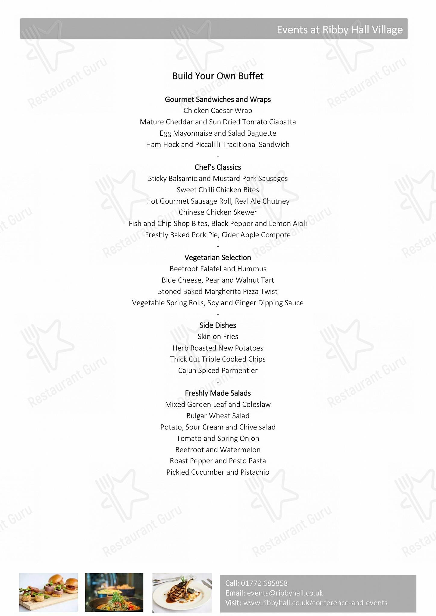 Menu at The Orangery at The Spa Hotel restaurant, Ribby-with-Wrea ...