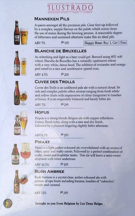 Menu at Ilustrado Restaurant, Manila, two-way