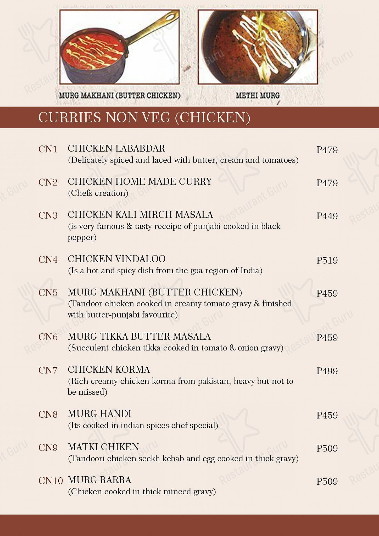 Menu at RICH Royal Indian Curry House restaurant, Quezon City, J35J+M57