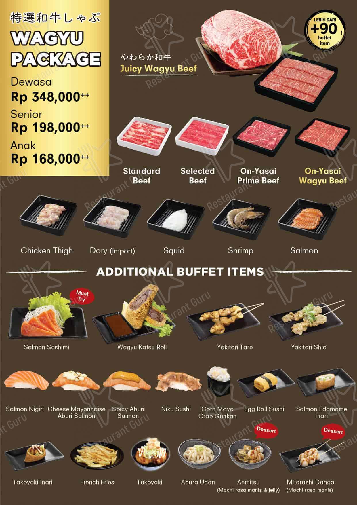 Menu at Shabu Shabu On Yasai restaurant, Jakarta, Aeon Mall Jakarta ...