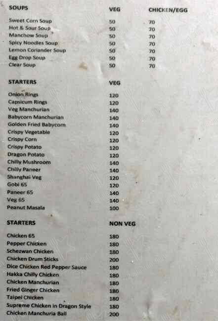 Menu at Zion Culturepub, Hyderabad