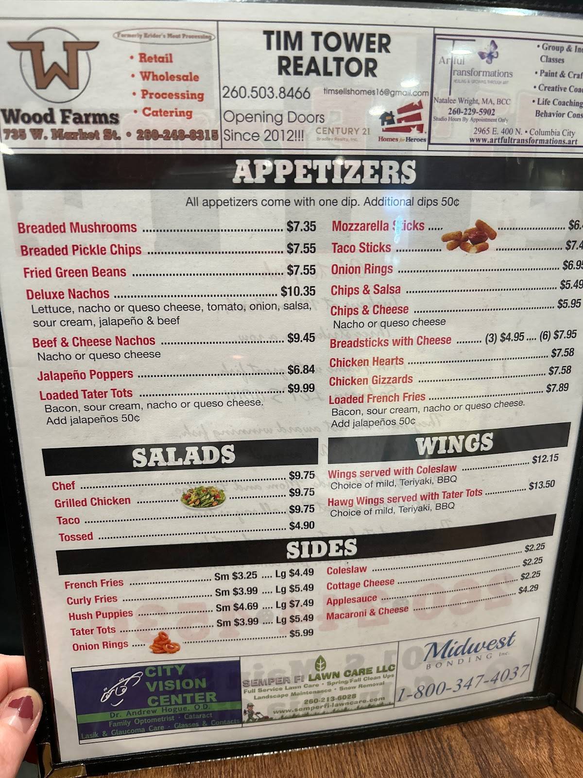 Menu at 11th Frame pub & bar, Columbia City