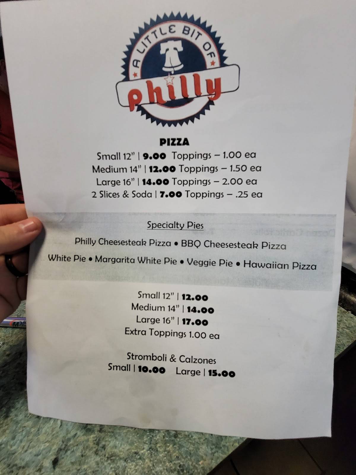 Menu at A Little Bit of Philly pizzeria, Miami Springs