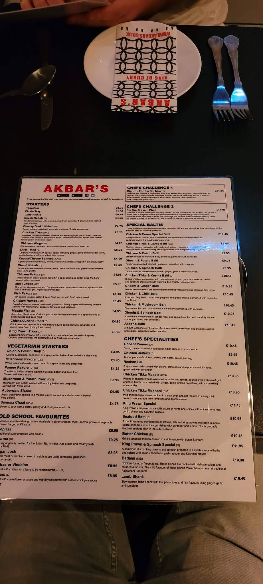 Menu at Akbar's Rotherham, Rotherham, Meadow Bank Rd