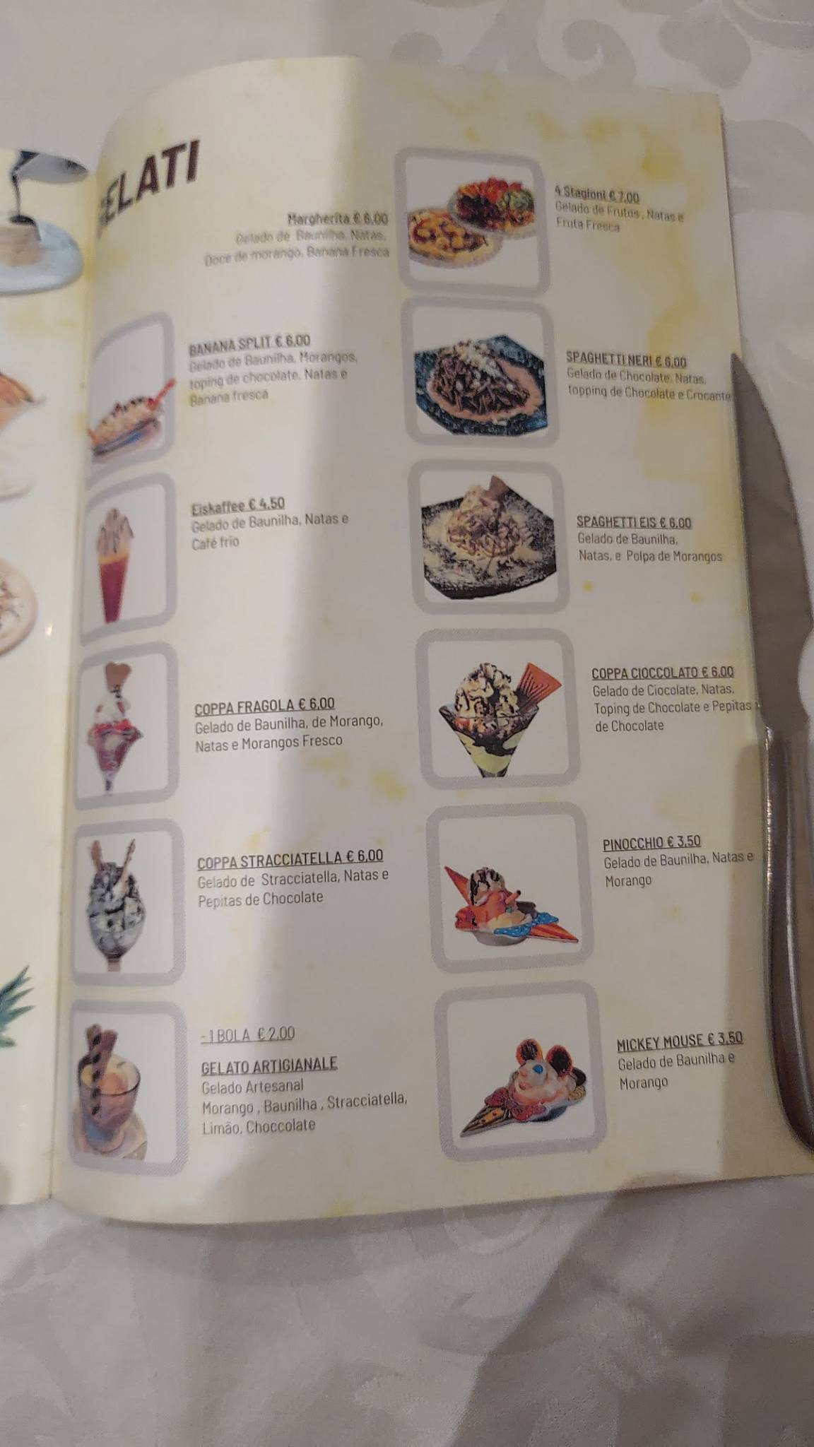 Menu at Al_Garage restaurant, Lisbon