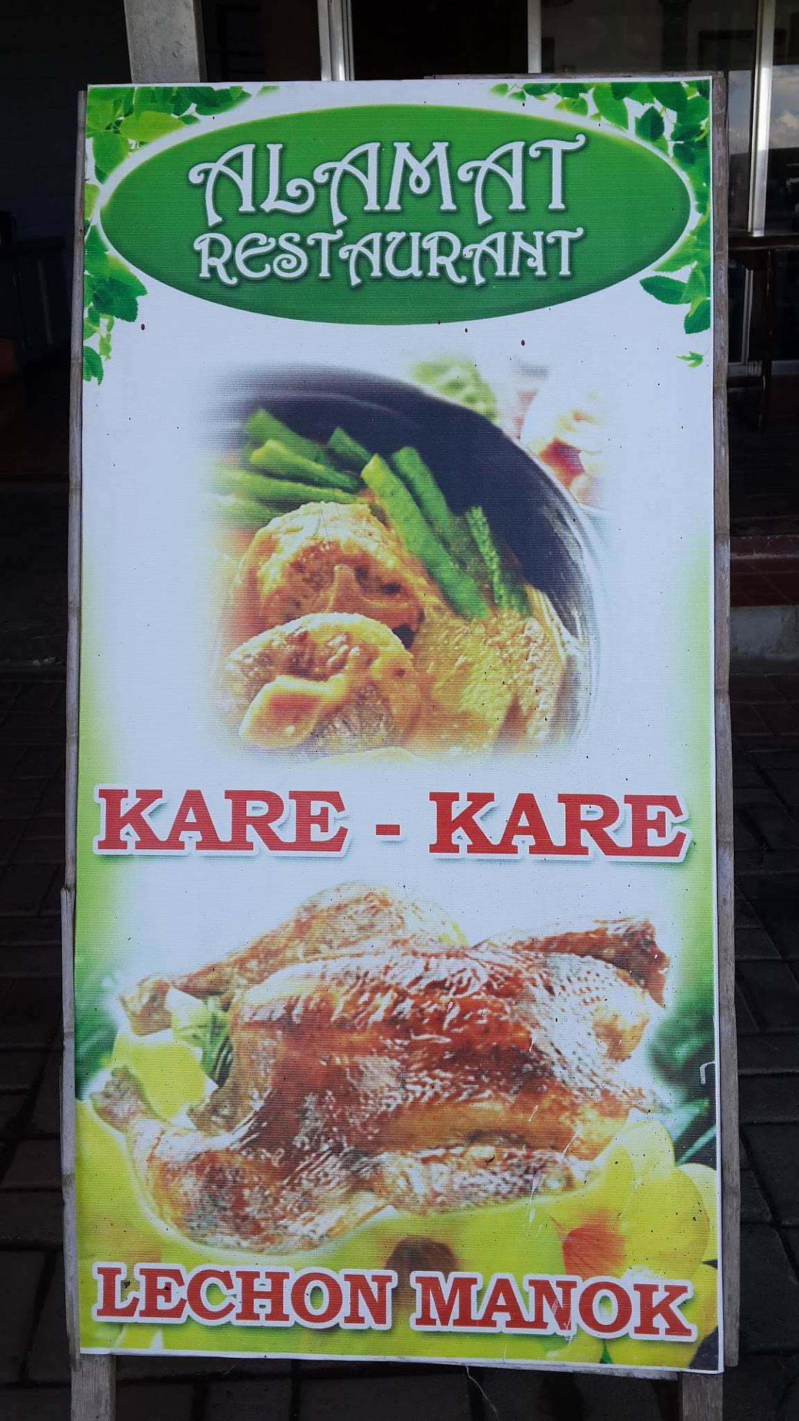 Menu at Alamat Restaurant, Tagaytay