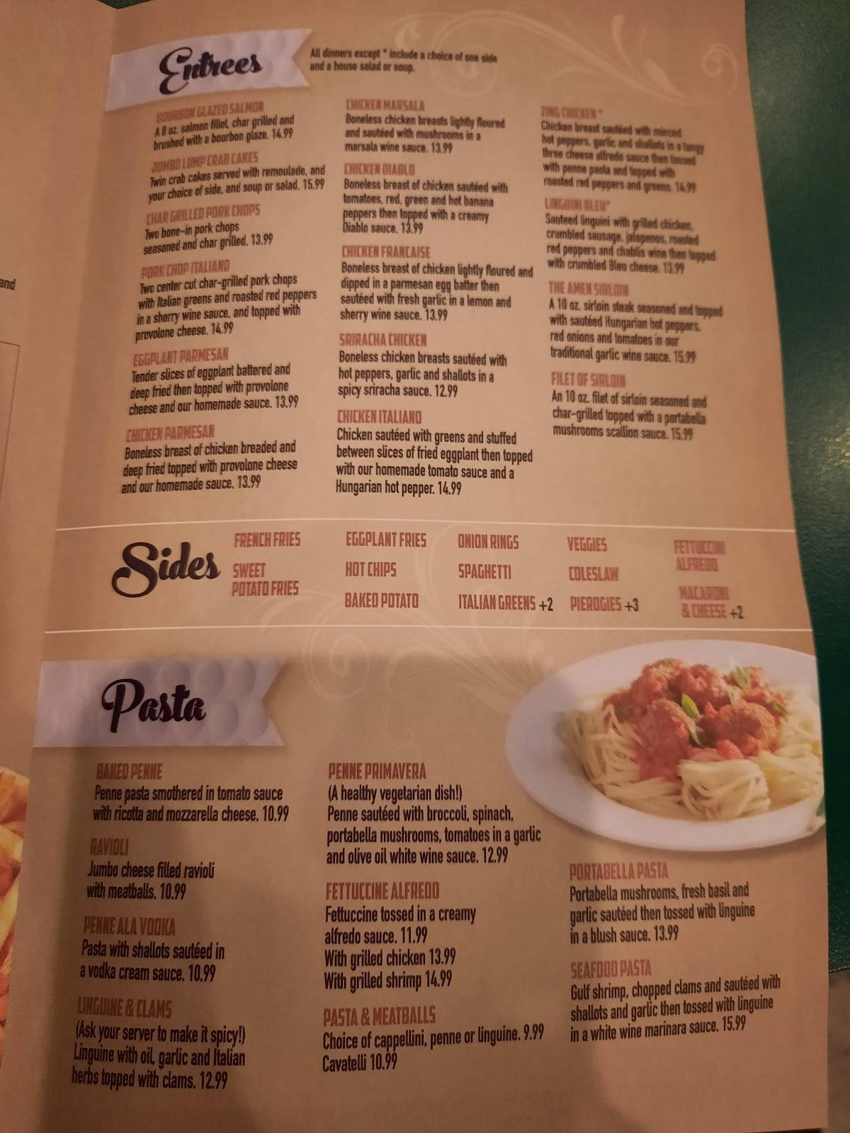 Menu at Amen Corner pub & bar, Girard, 20 W Main St SE