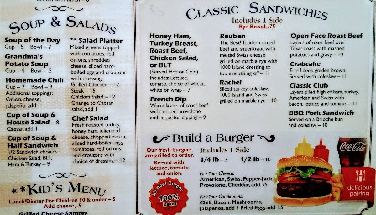 Menu at Amy's Cafe, Falmouth