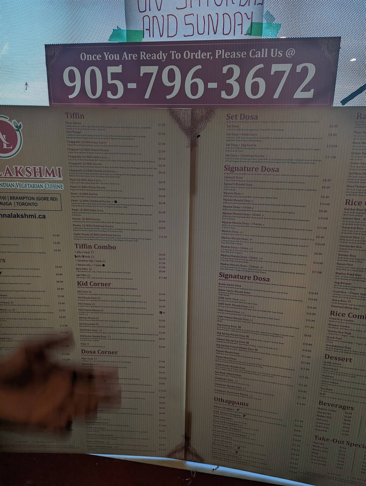 Menu at Annalakshmi Gore desserts, Brampton, The Gore Rd Unit 21