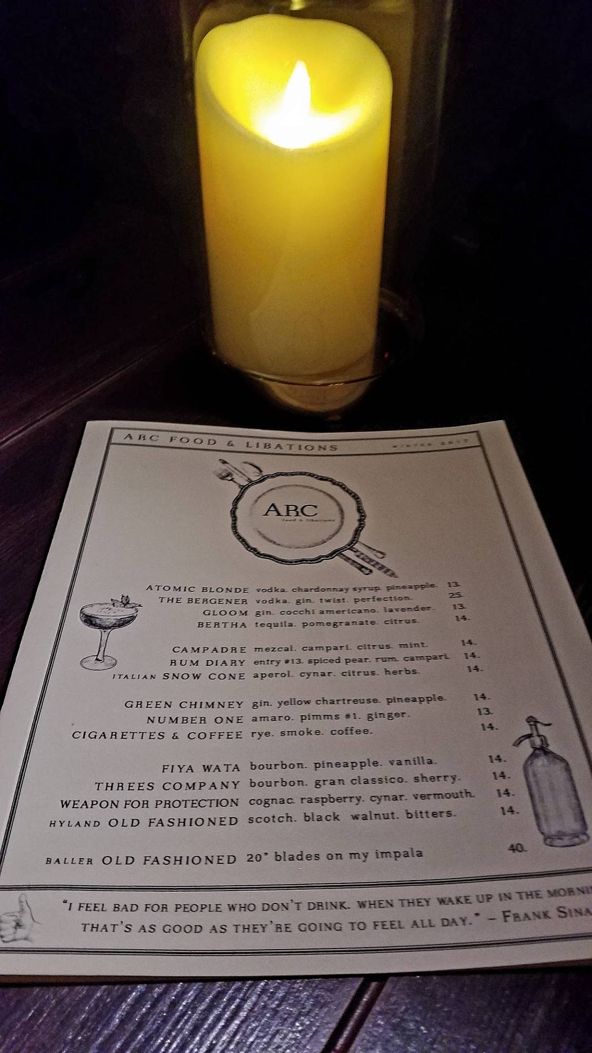 Menu at Arc Food & Libations pub & bar, Costa Mesa