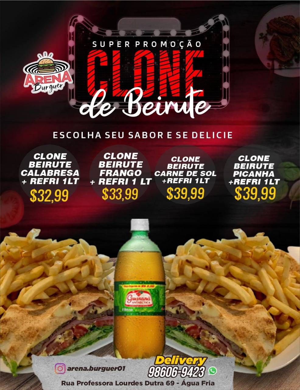 Menu at Arena Burguer restaurant, Recife