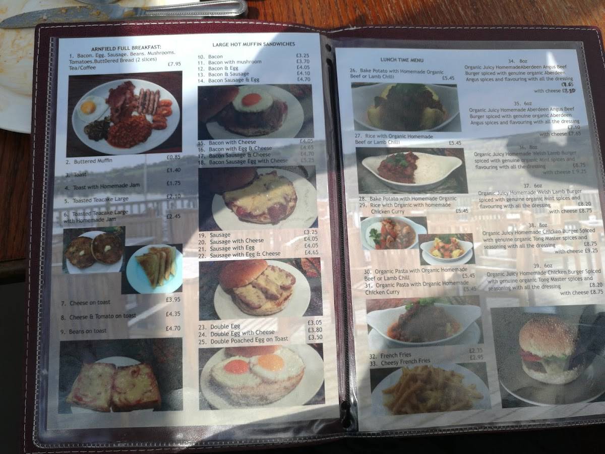 Menu at Arnfield Fly Fishery Cafe & Restaurant, Glossop