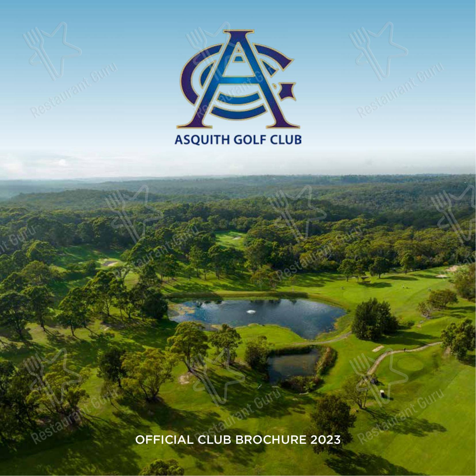 Menu at Asquith Golf Club, Asquith
