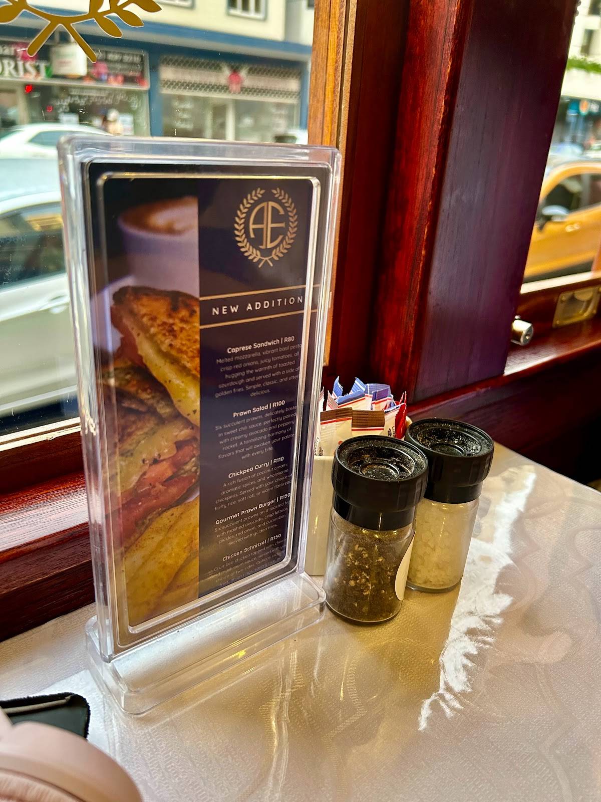 Menu at Atlantic Express Train Restaurant, Cape Town