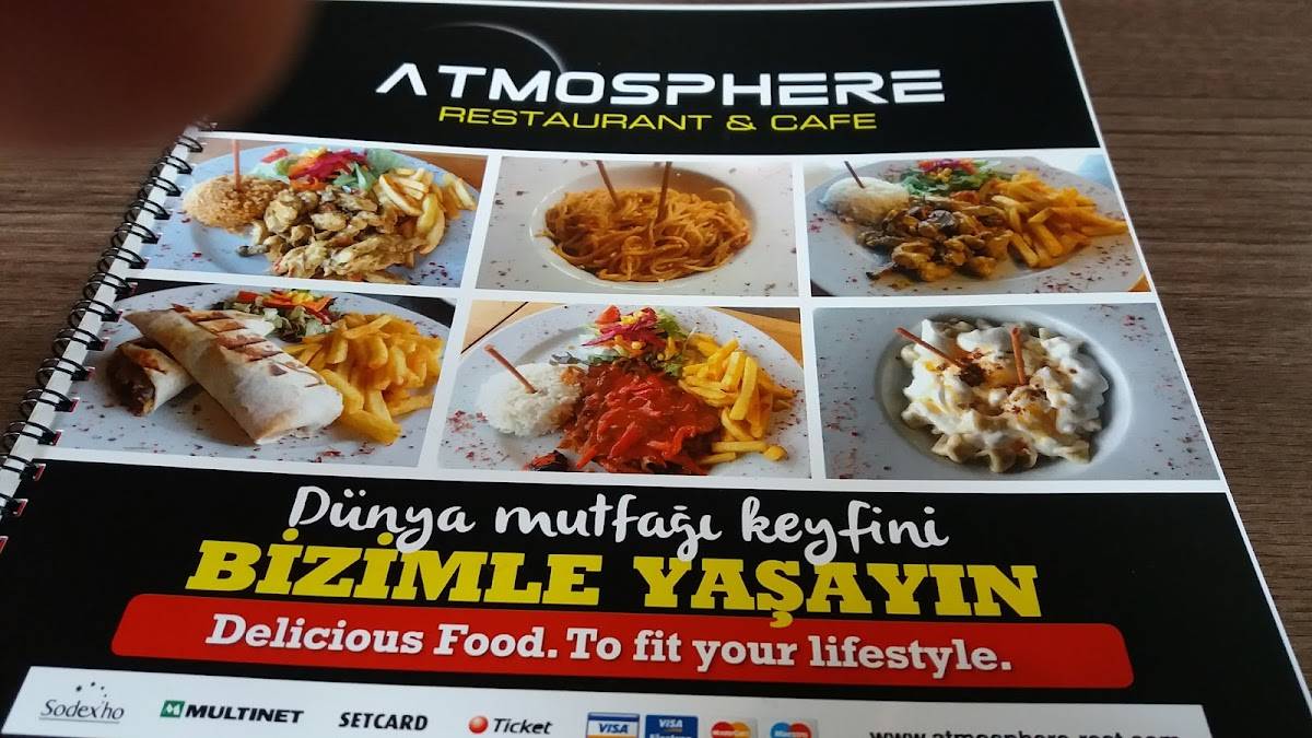 Carta de Atmosphere Cafe, Estambul