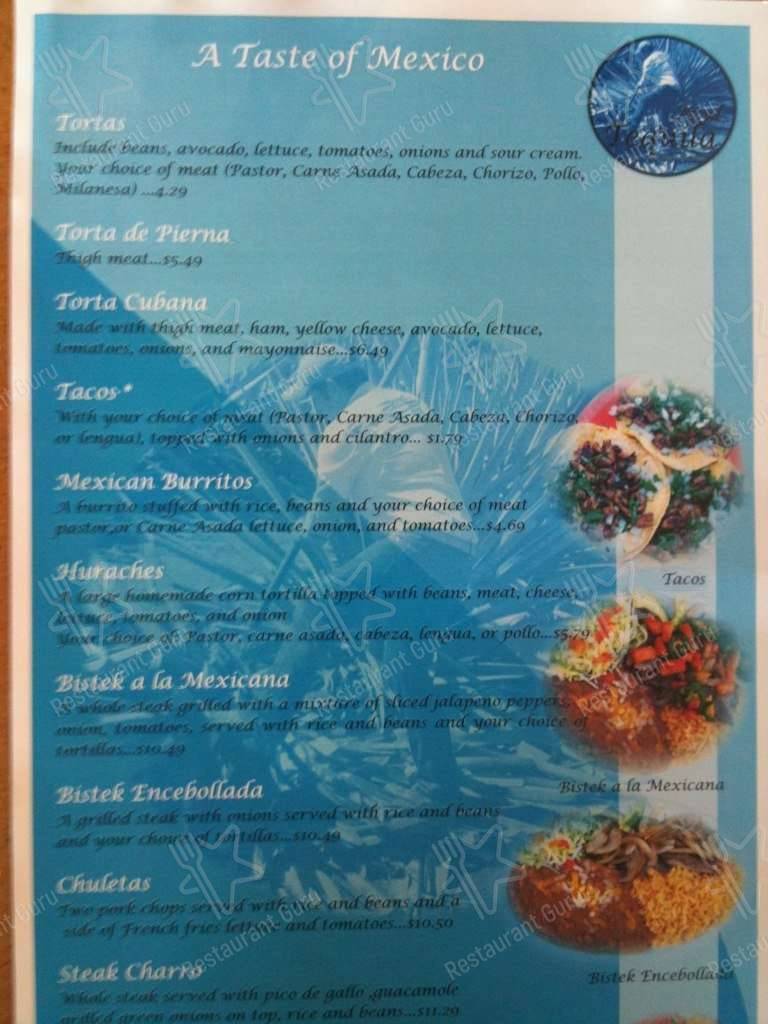 Menu at Azul Tequila, Belton