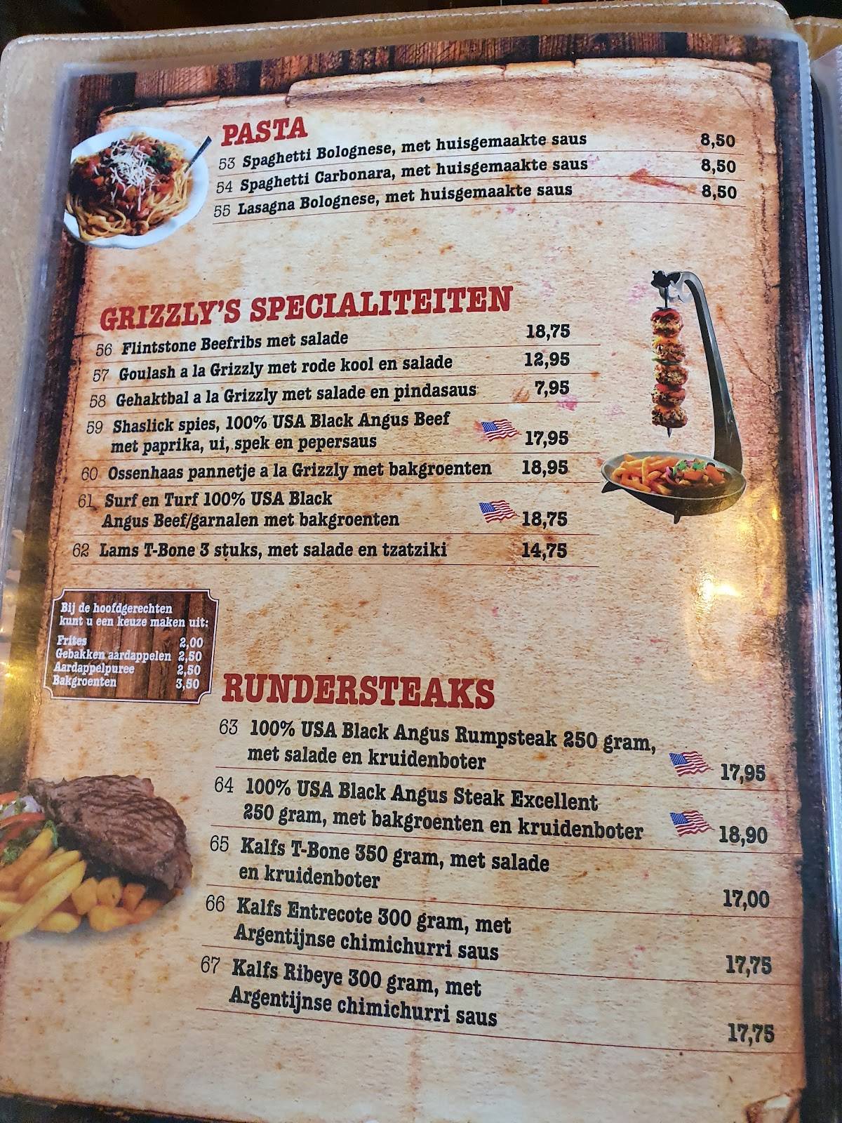 Menu at BAR RESTAURANT GRIZZLY'S., Calp