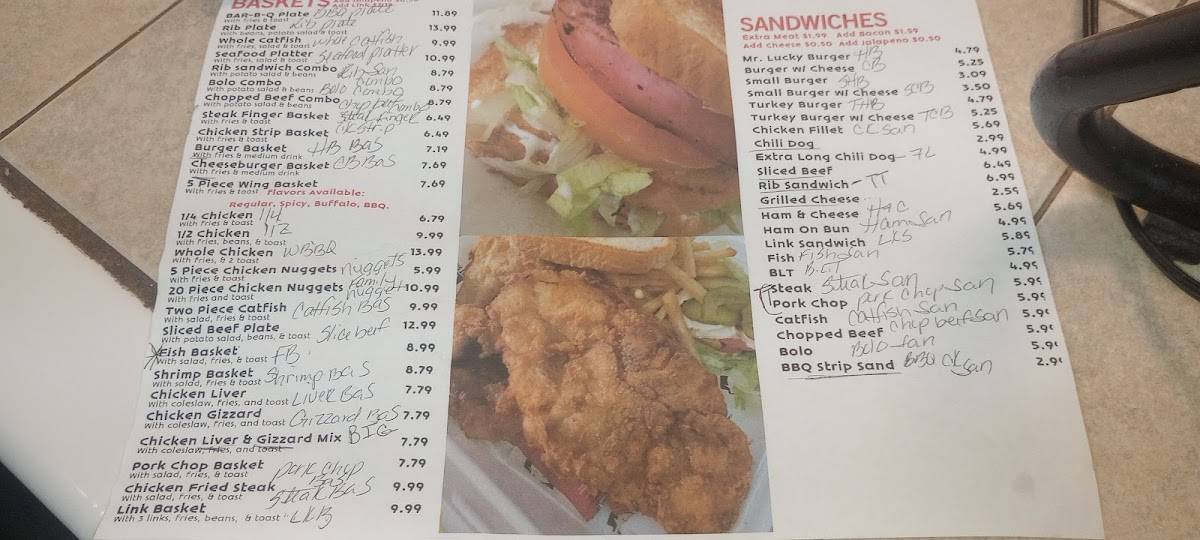 Menu at Good Luck Drive inn BBQ, Fort Worth