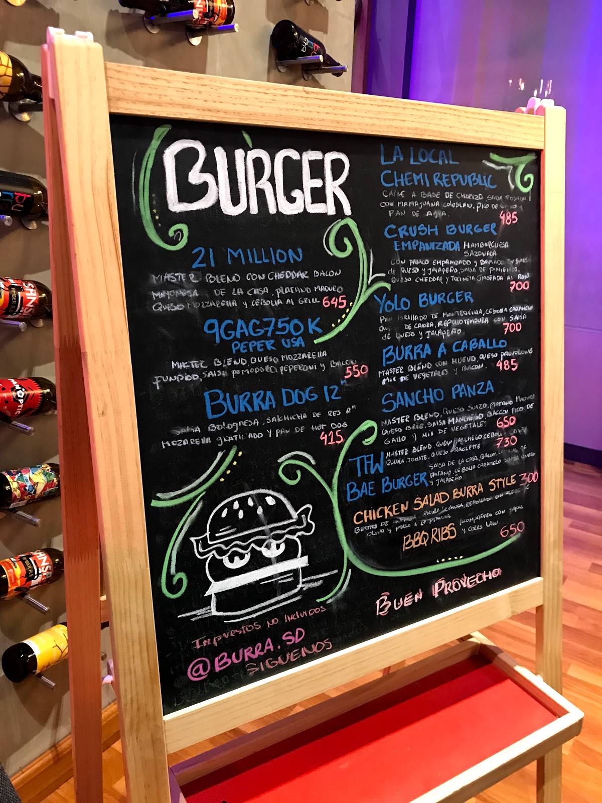 Carta del restaurante BURRA - Burger & Birra, Santo Domingo