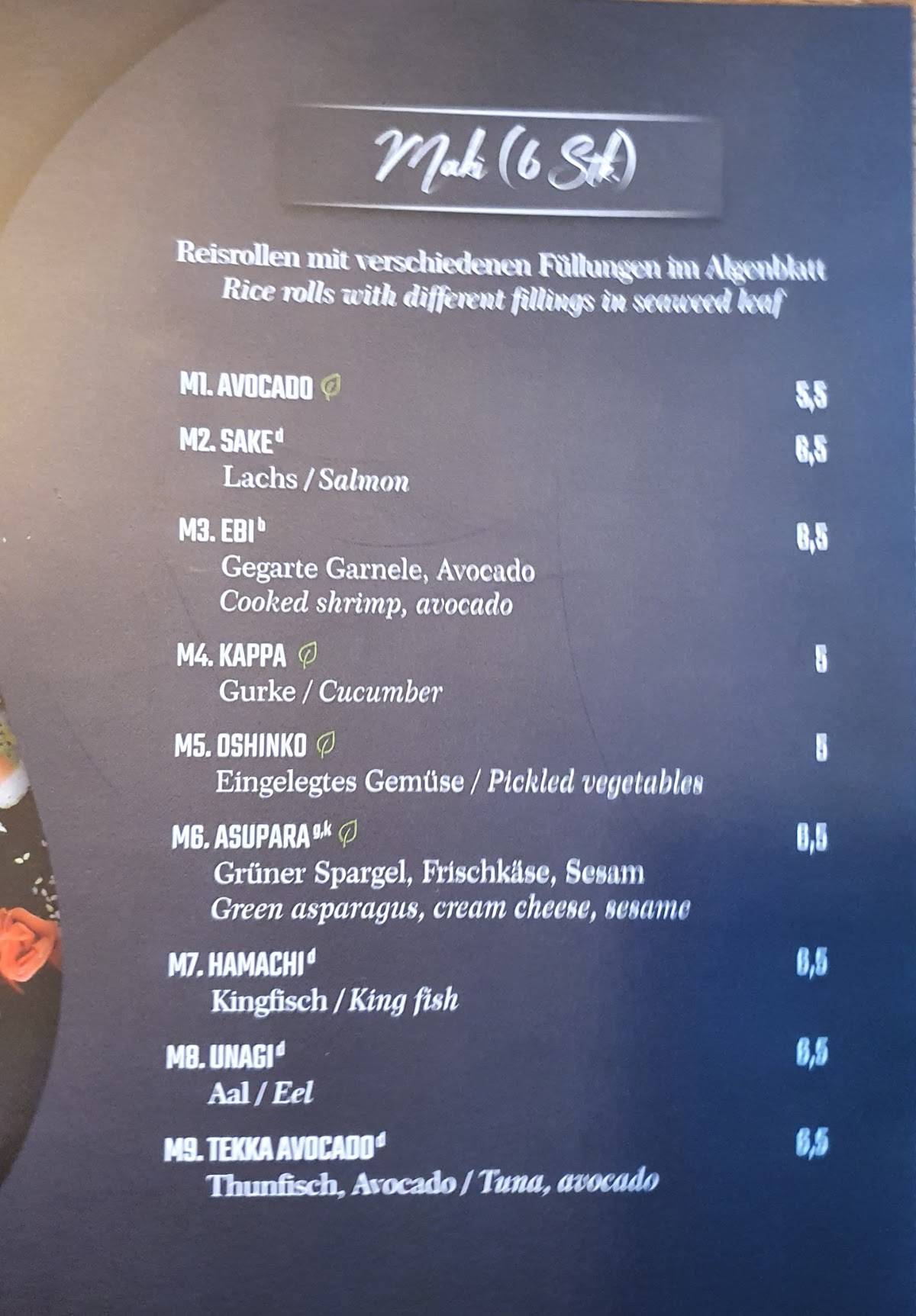 Speisekarte von Kinjo Sushi & Grill restaurant, Bad Dürkheim