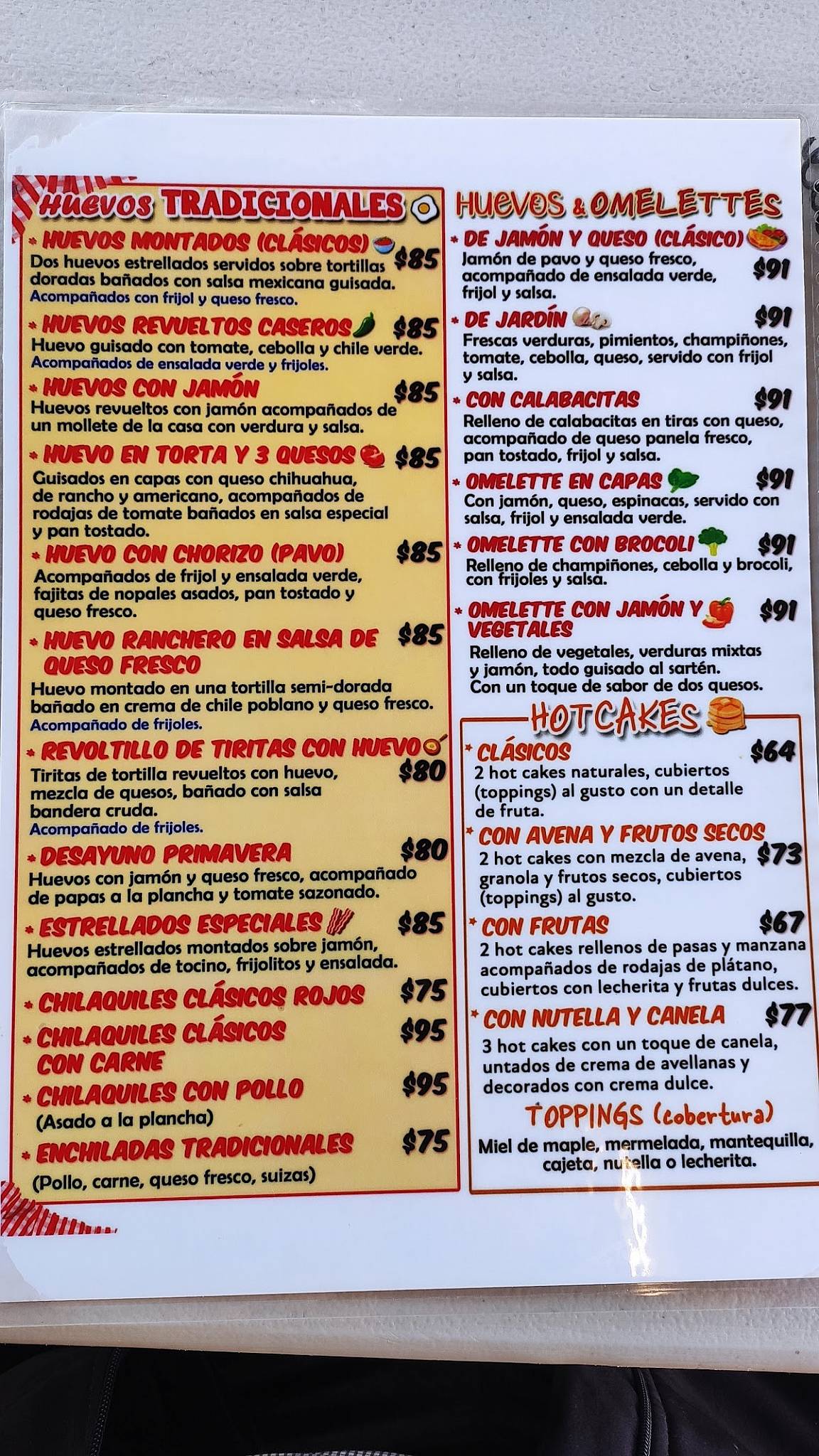 Carta del restaurante Bagguets El Ponce, Guamúchil